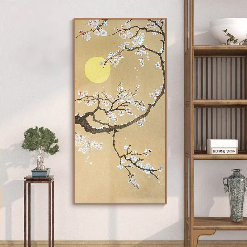 Newest Feng Shui Standing Flower Branch Canvas Painting (with frame ...
