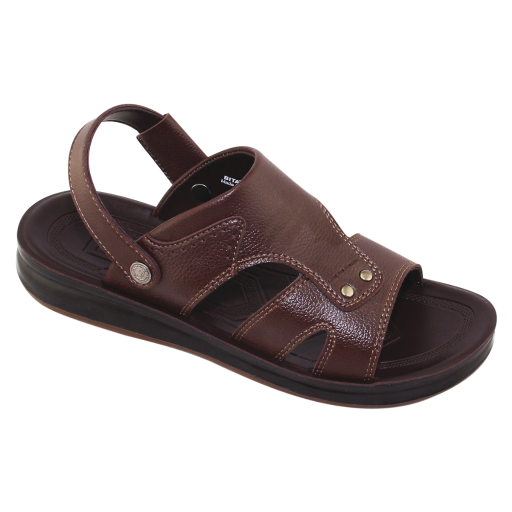 Bita's SUM.122 Men's Flat Sandal (Brown + Black + Yellow) | Shopee Malaysia