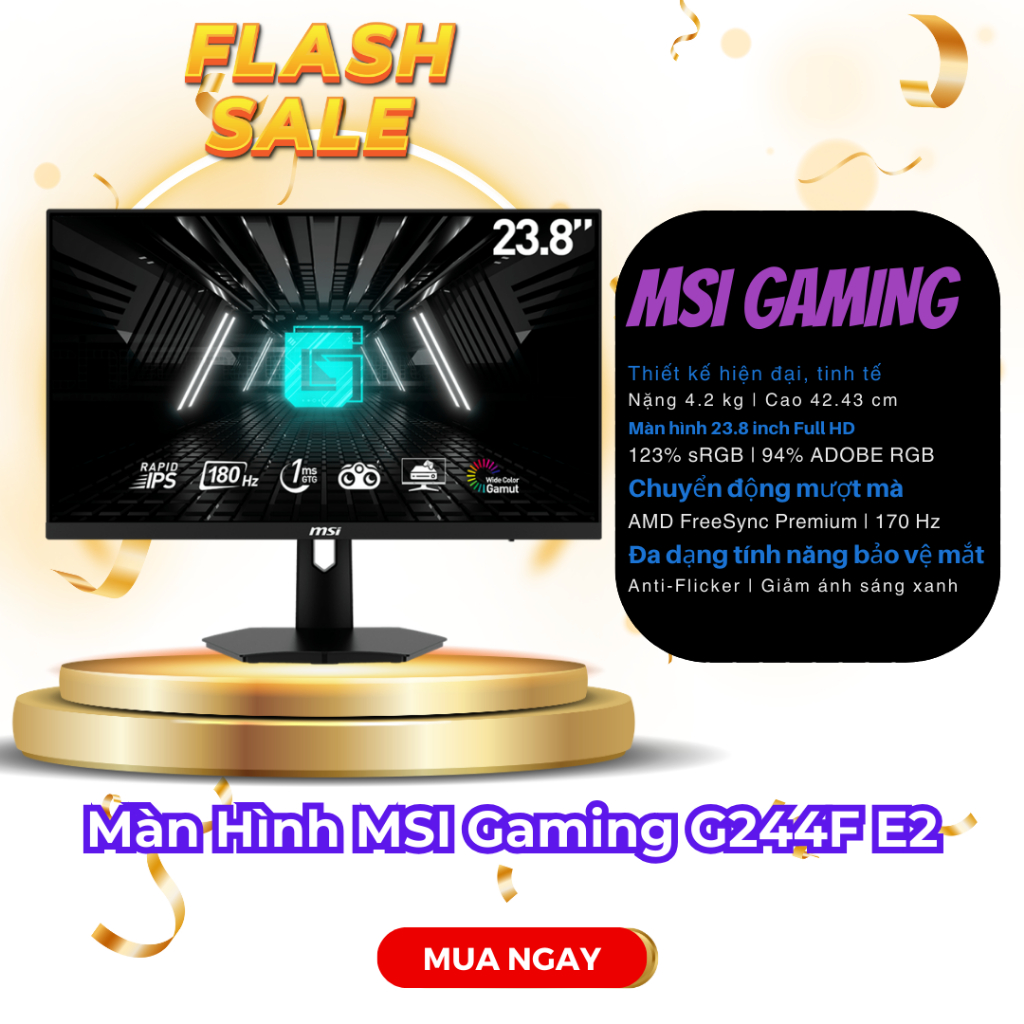 Msi Gaming G244F E2 Monitor Full HD 180hz Rapid IPS Full Border Esport Standard - CSGO | Shopee ...