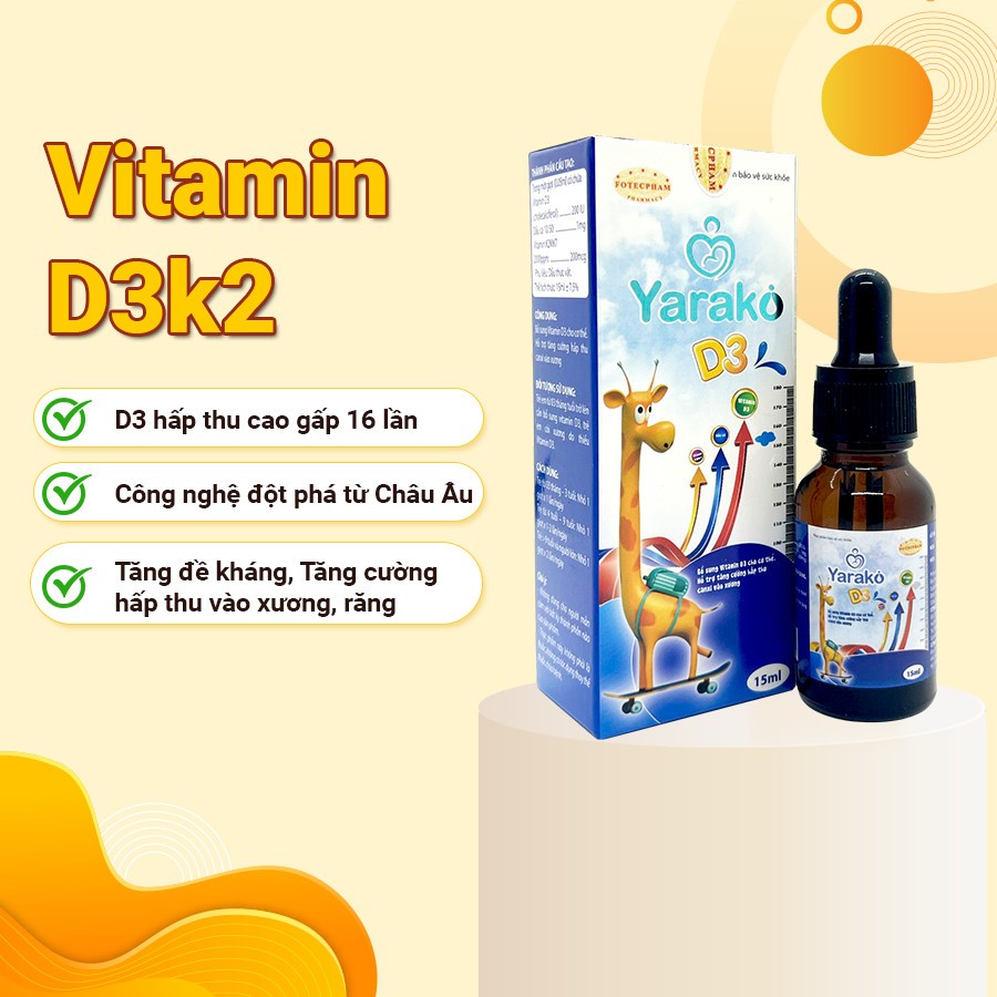 Vitamin D3K2 Yarako Japa Kids 15ml Bottle - Helps Enhance Genuine ...