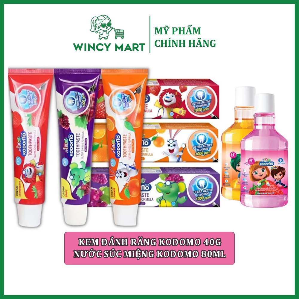 Kodomo Toothpaste and Mouthwash for Children 40g/80ml Safe to Swallow Fruit Flavor Orange ...