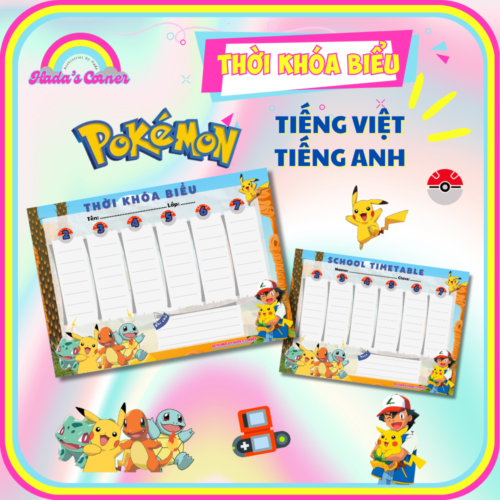 Enabled timetable, size A4/A5 POKEMON-PIKACHU model [Hada's Corner ...