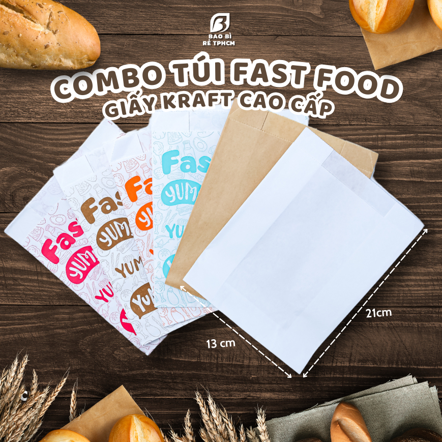 Fast Food Paper Bags Combo 1000 Bags | Shopee Malaysia