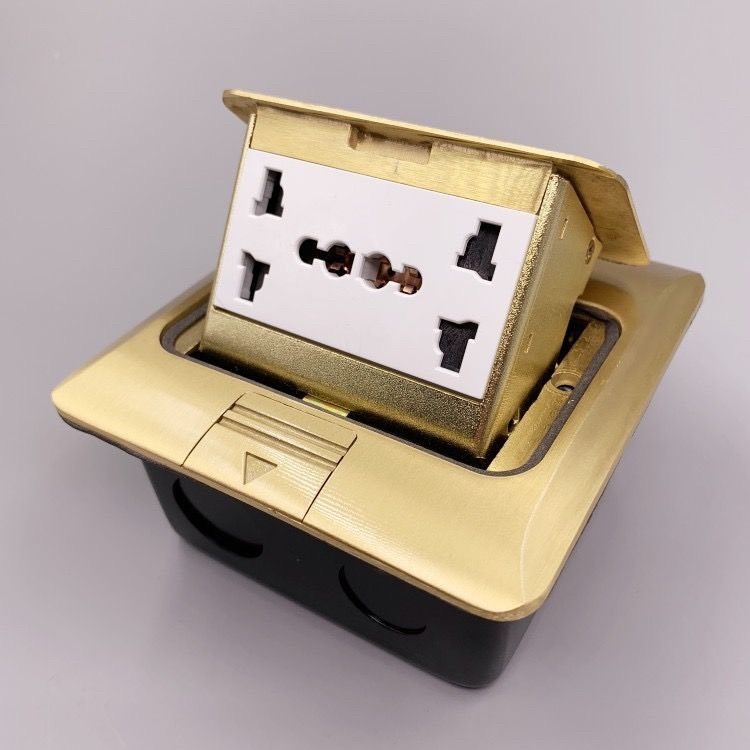 Multi-purpose 5-pin, 6-pin floor socket with solid cast copper face ...