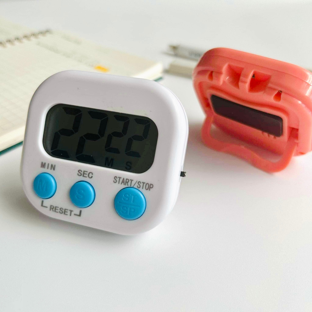 White mini electronic stopwatch - Countdown timer for pomodoro learning ...