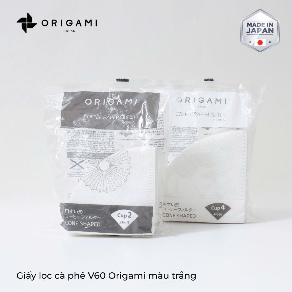 [ORIGAMI Japan] Coffee filter paper 100 sheets V60 ORIGAMI white ...