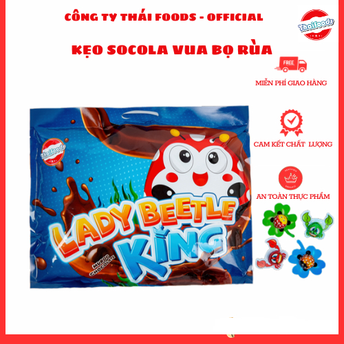 Ladybug King chocolate candy 1kg bag, box of 10 bags Thai Foods (1 bag ...