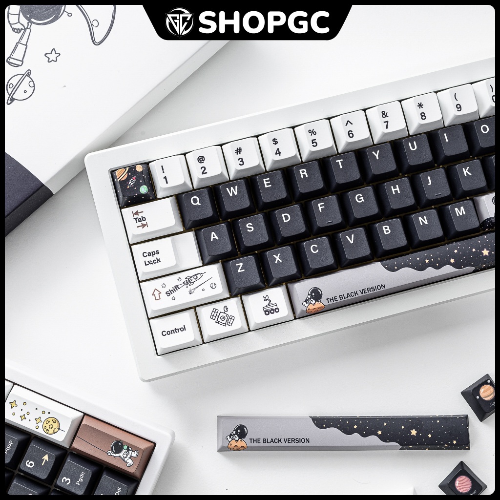 Astronaut V2 BLACK 142 button mechanical keyboard THICK PBT IN DYESUB ...