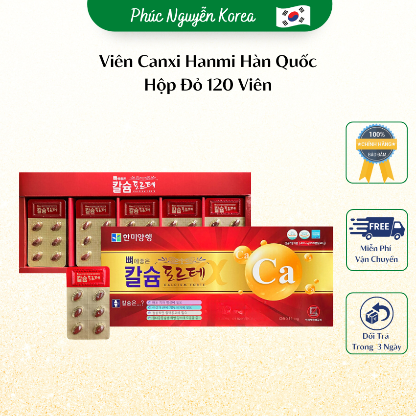 Korean Hanmi Calcium Tablets Box of 120 Tablets, Calcium Supplements Help Strengthen Bones And ...