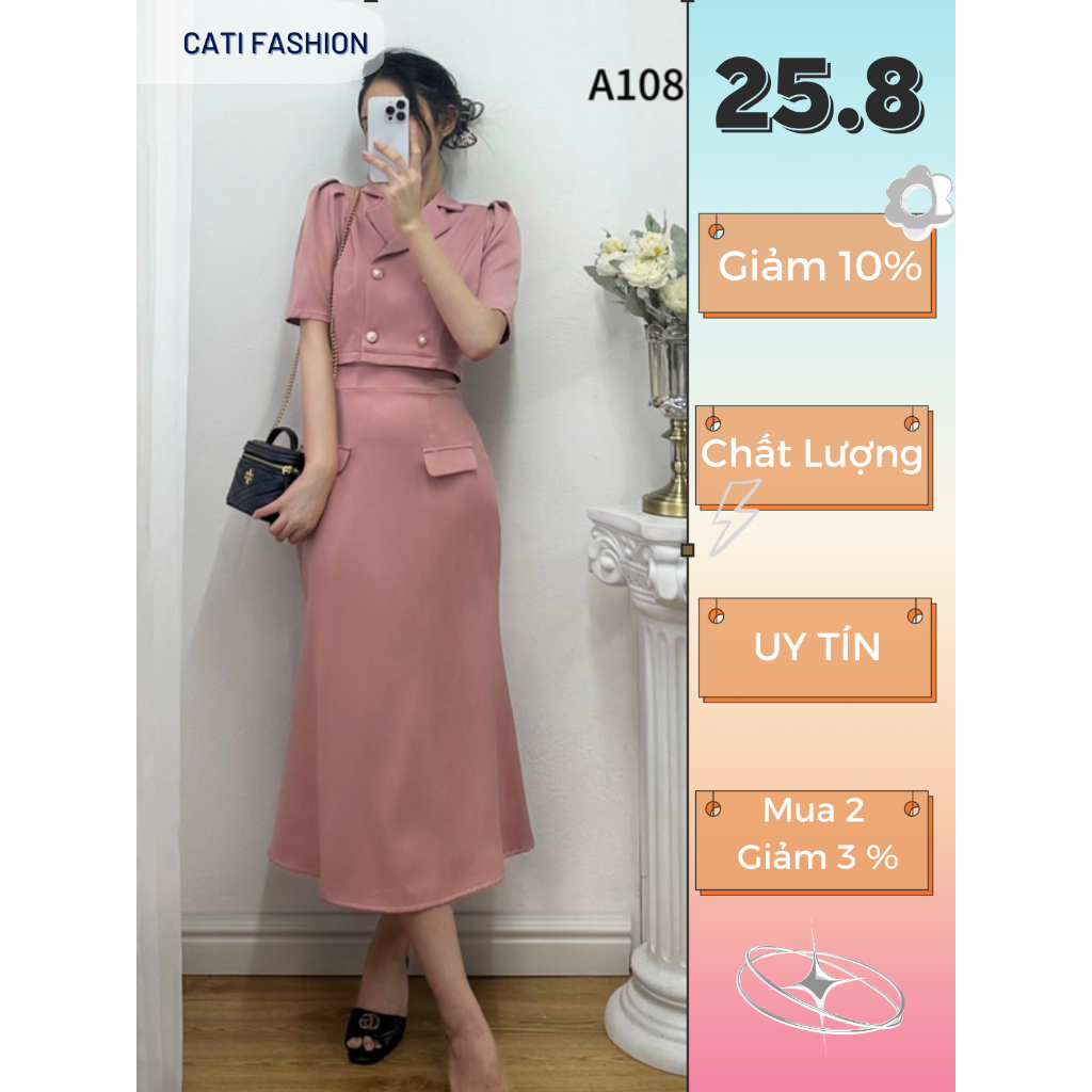 Cati vest Set With Fishtail Skirt Split Behind trendy Korean style ...