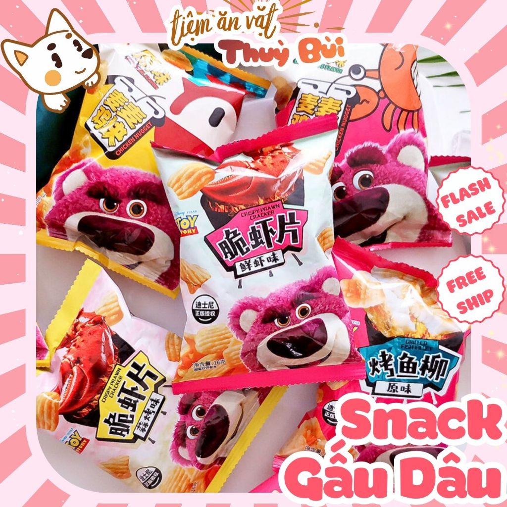 Losto Strawberry Bear Potato Snack Fried Shrimp / Grilled Fish / Crab ...