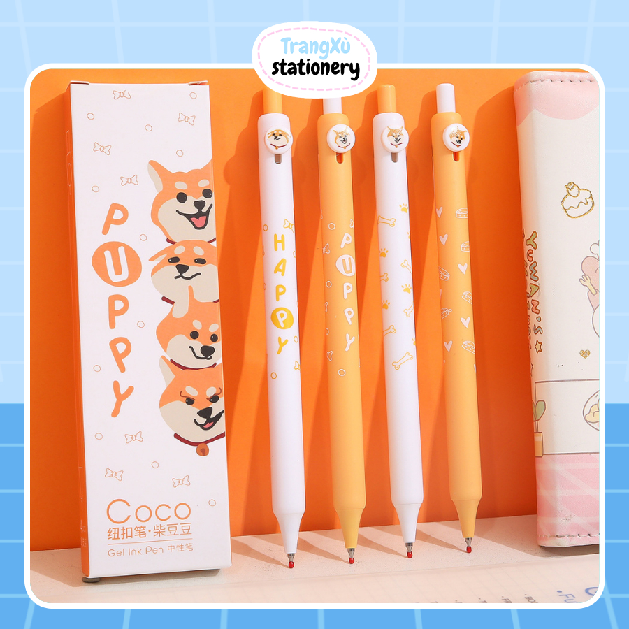 Coco Zennyth Lovely Yellow Shiba Dog Gel Ballpoint Pen Black Ink Nib 0 ...