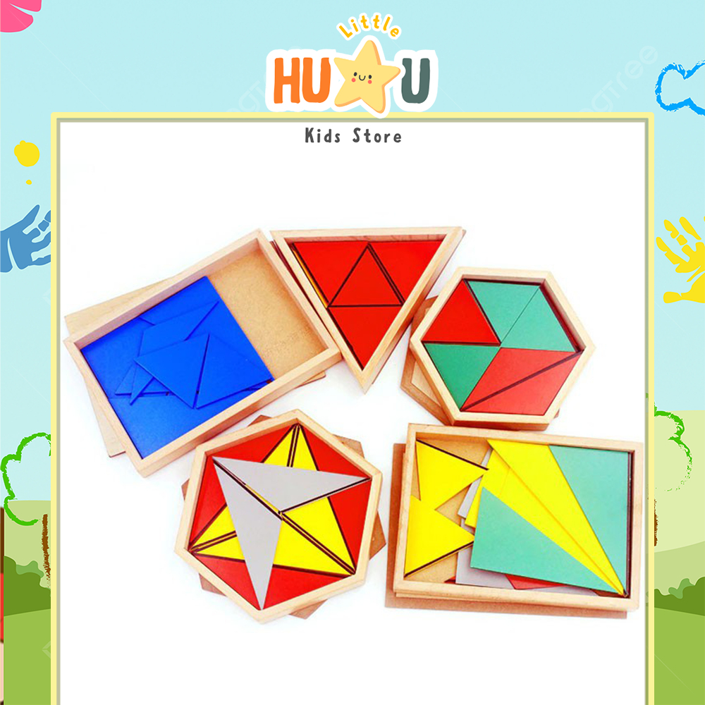 Montessori Teaching Toys Set Of 5 Triangle Jigsaw Boxes (Constructive ...