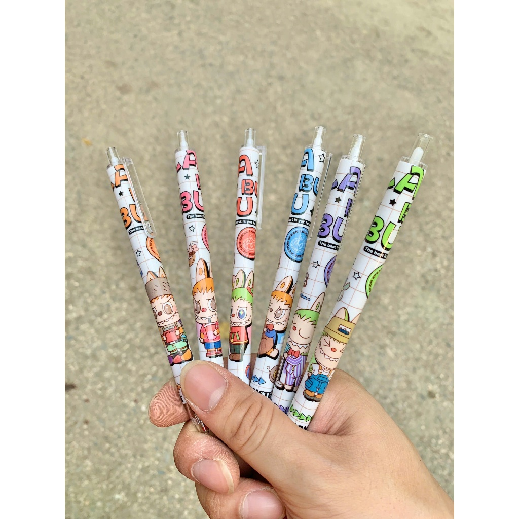 [Blue Ink] Set of 6 Gel Ink Ballpoint Pens, Capybara Ballpoint Pen ...