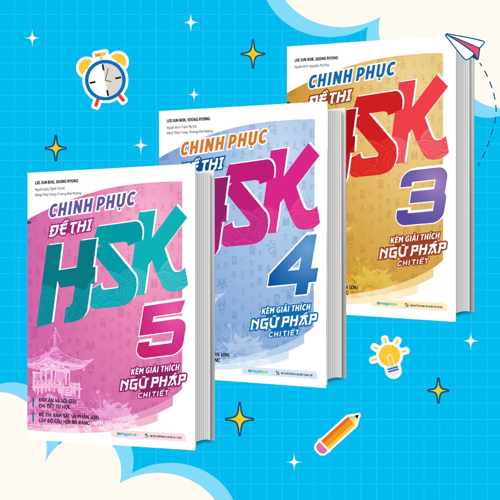 Combo Book to Conquer HSK 3 - HSK 4 - HSK 5 Exam (With detailed grammar ...