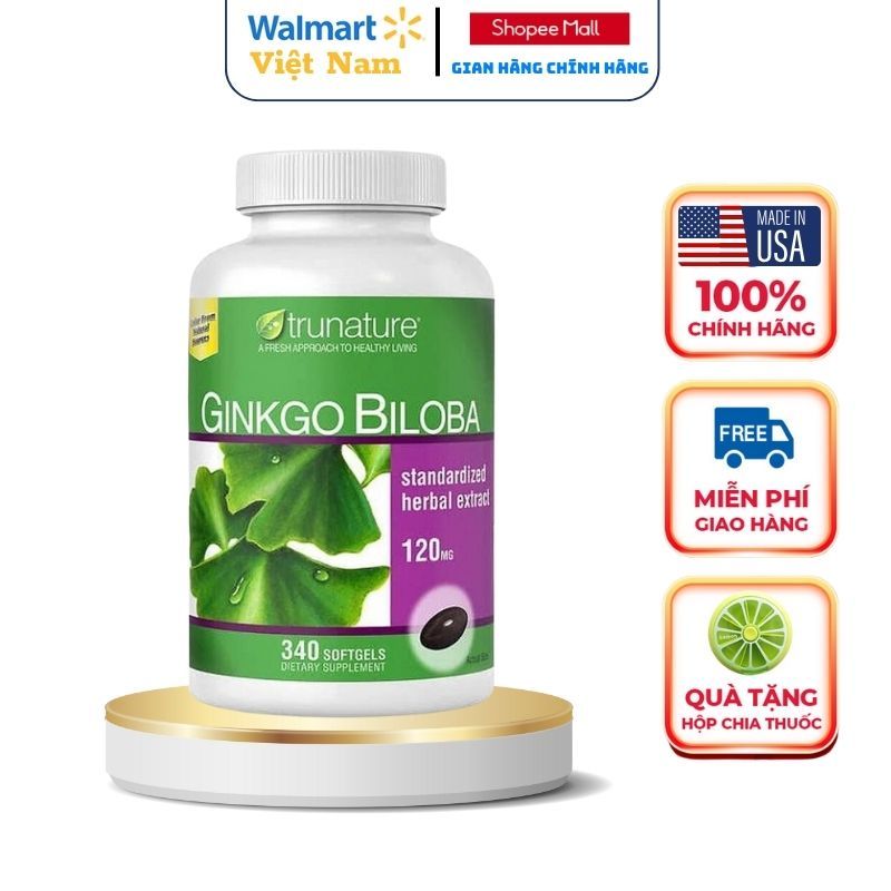 Trunature Ginkgo Biloba brain supplement box of 340 tablets from the US ...