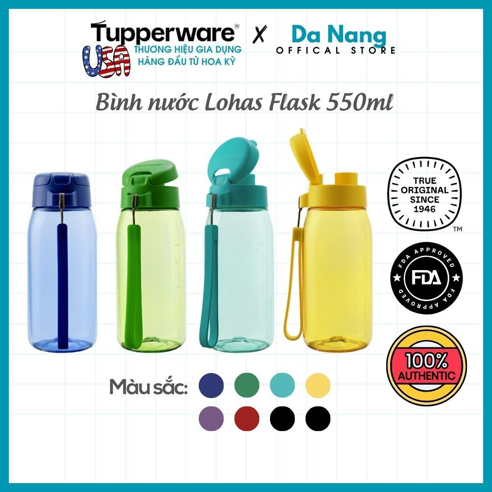 Genuine Tupperware Lohas Flask Transparent Virgin Plastic Water Bottle ...