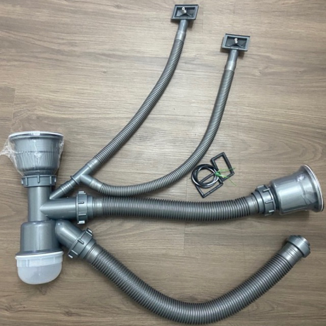 Siphon for 2-compartment cast sink drain, size D110/1 overflow drain, 2 ...