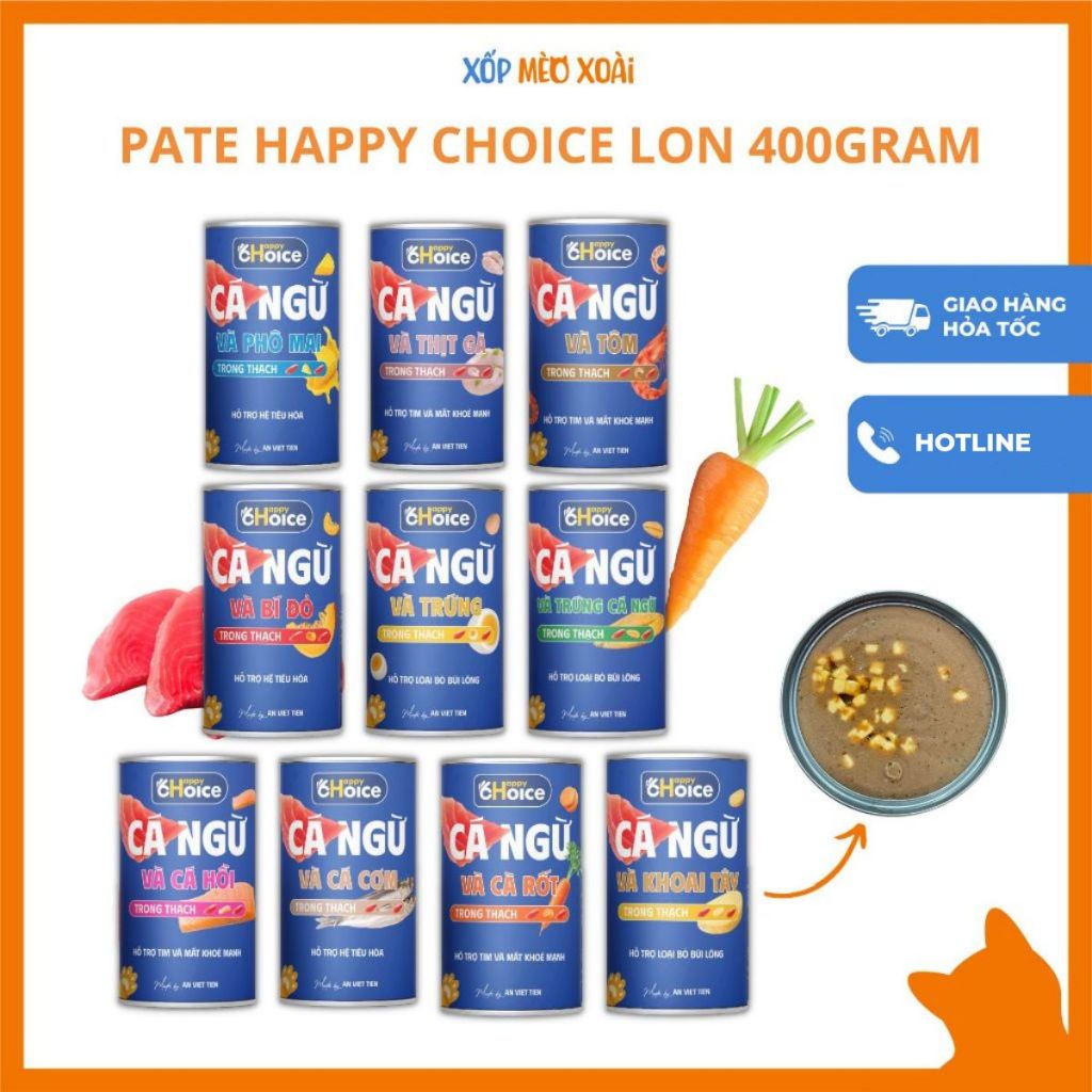 Happy Choice Pate for Cats 400G Can - Wet Food from Fresh Meat and Fish ...