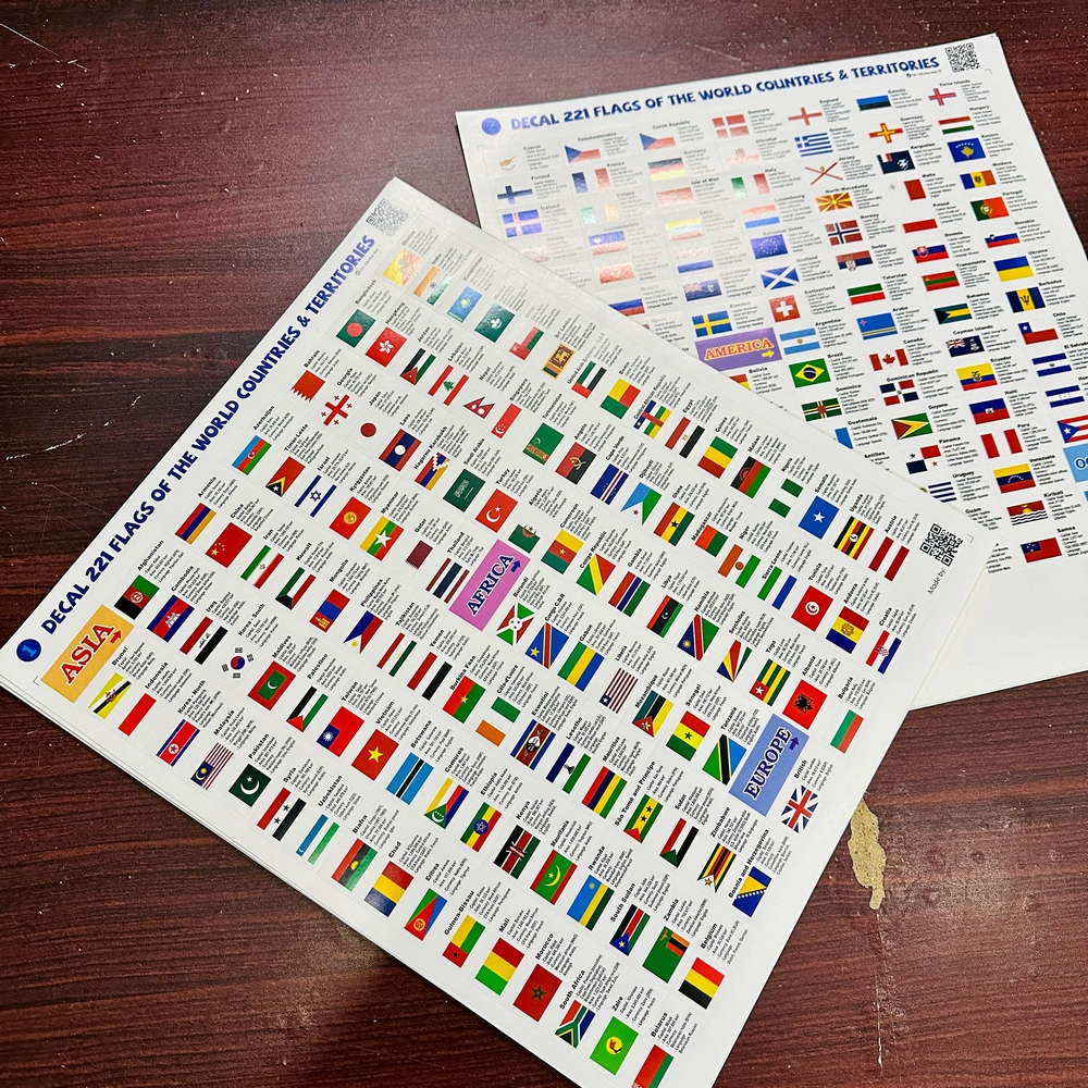 National Flags of Countries Around the World (221 Flags), Adhesive ...