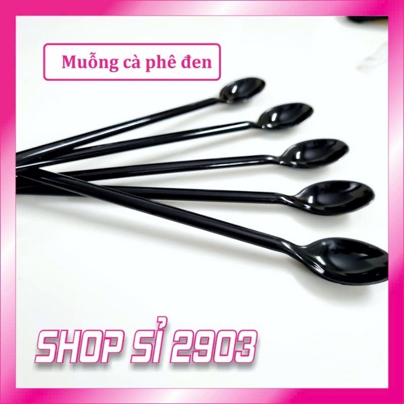 (Pack Of 10) Plastic coffee spoon, black plastic spoon 20 cm | Shopee ...