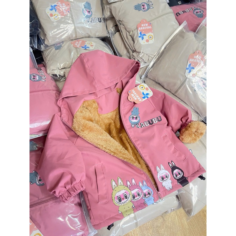 Labubu LaBuBu windJacket lined with fur hottrend2024 for boys and girls ...