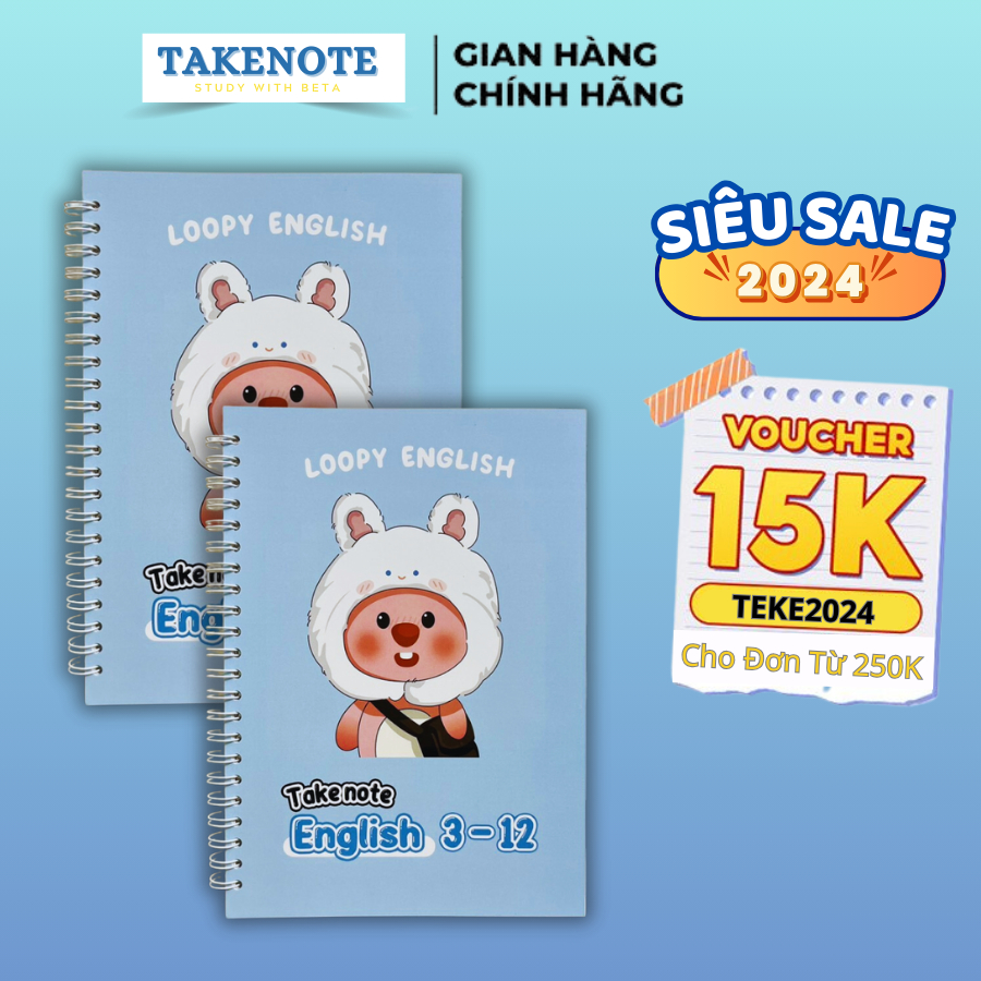 Takenote English Notebook Level 1, 2, 3 Mini Version Easy to Pocket ...