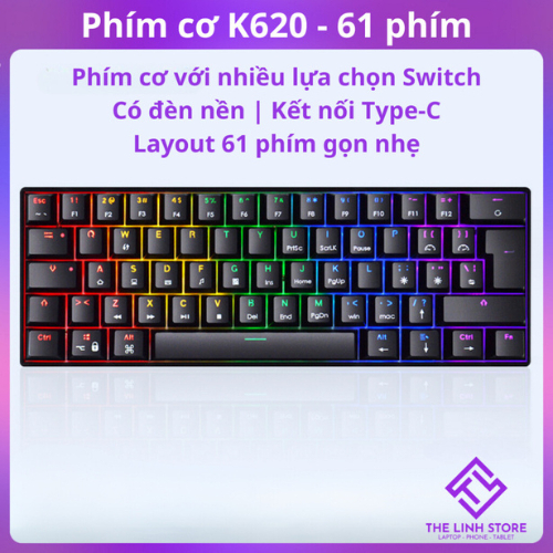 K620 mechanical keyboard layout 61 keys - With LED multiple switches ...