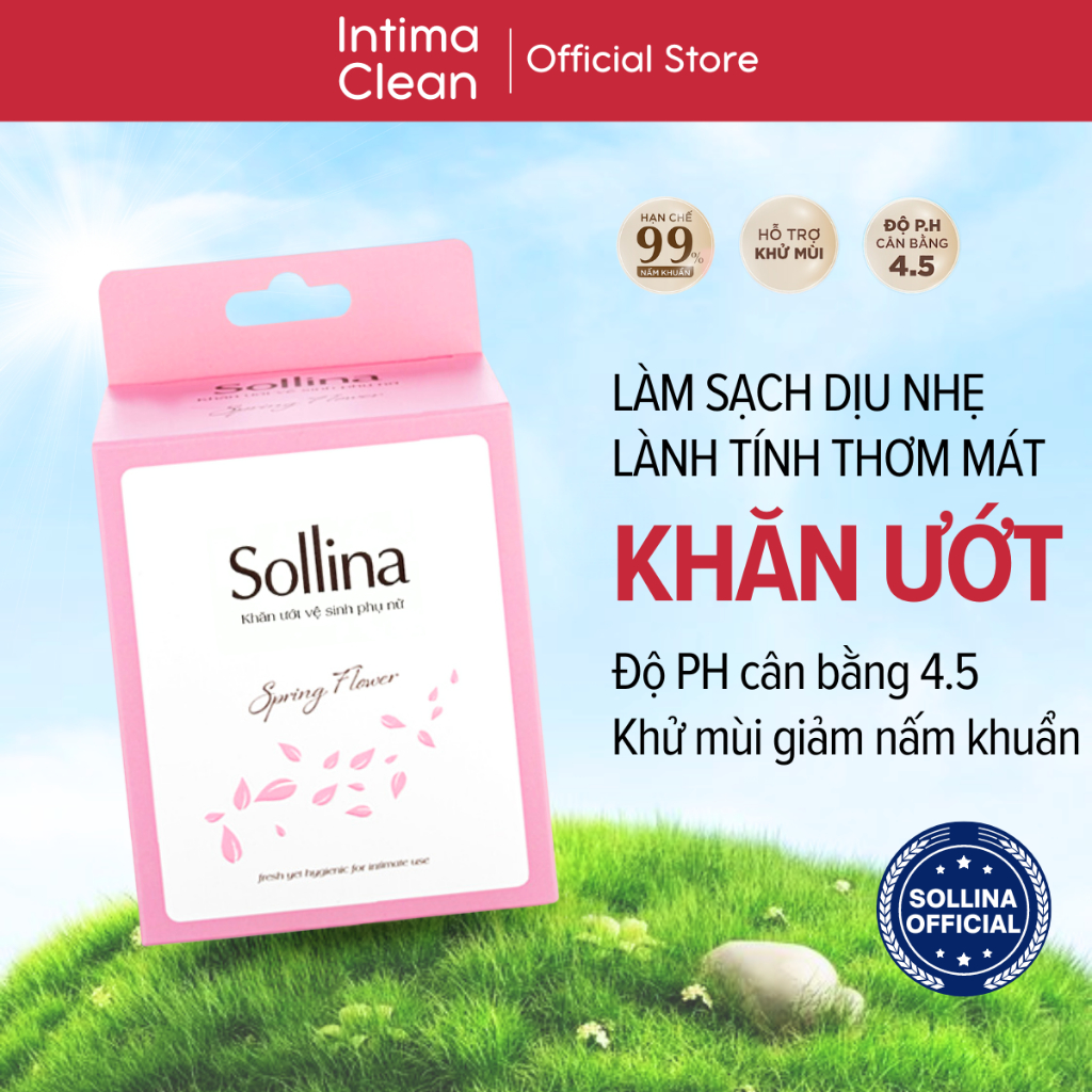 Sollina Feminine Hygiene Wet Tissues Moderate Moisture Helps Intimate ...