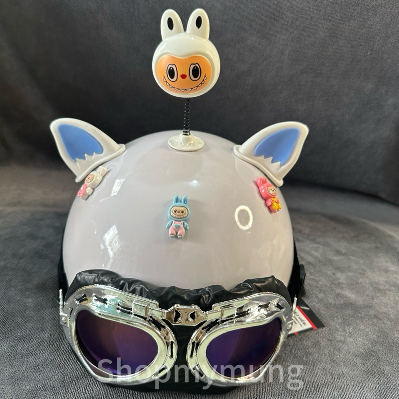 Helmets 1 / 2 pilot glasses + with genuine Labubu comparison | Shopee ...