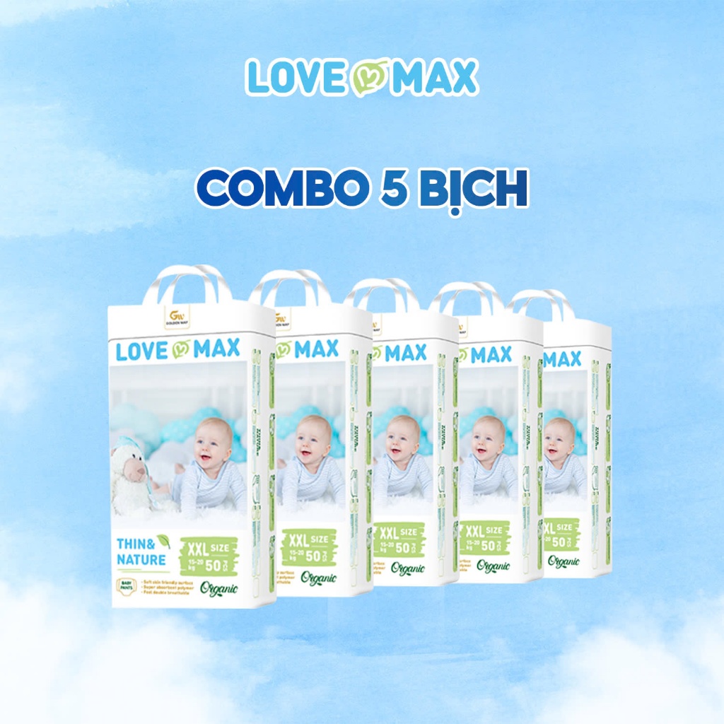 [COMBO 5 BACKS] LOVE MAX Diaper Pants Soft, Thin, Good Absorption ...
