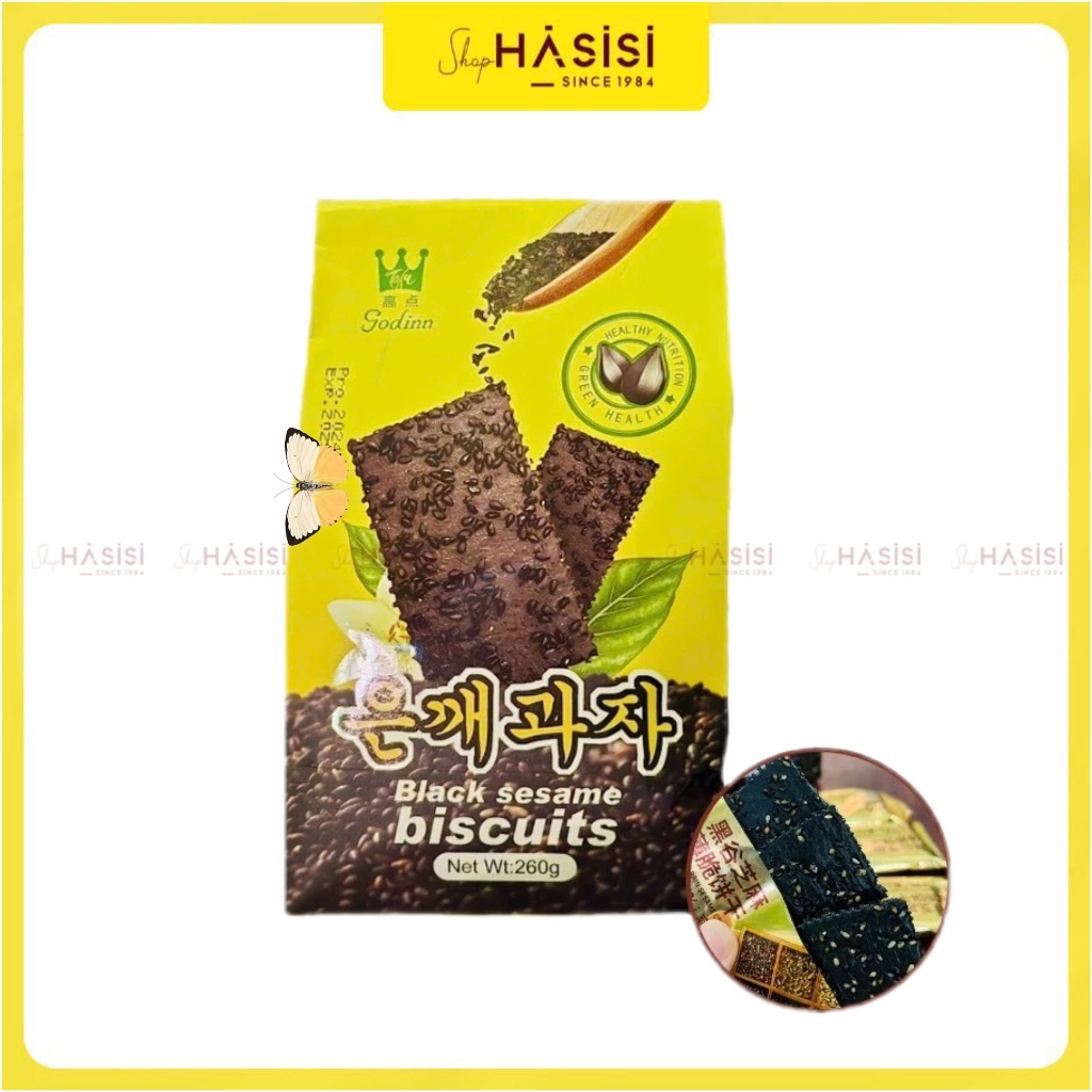 GODINN Hong Kong Black Sesame Biscuits - Black Sesame Biscuits 260g ...