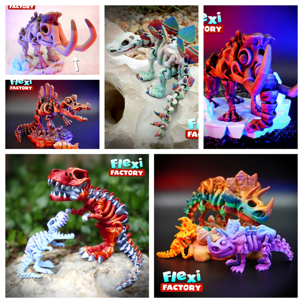 [Uncolored] 3d printed models of Dinosaur Bones and Mammoth Elephants ...