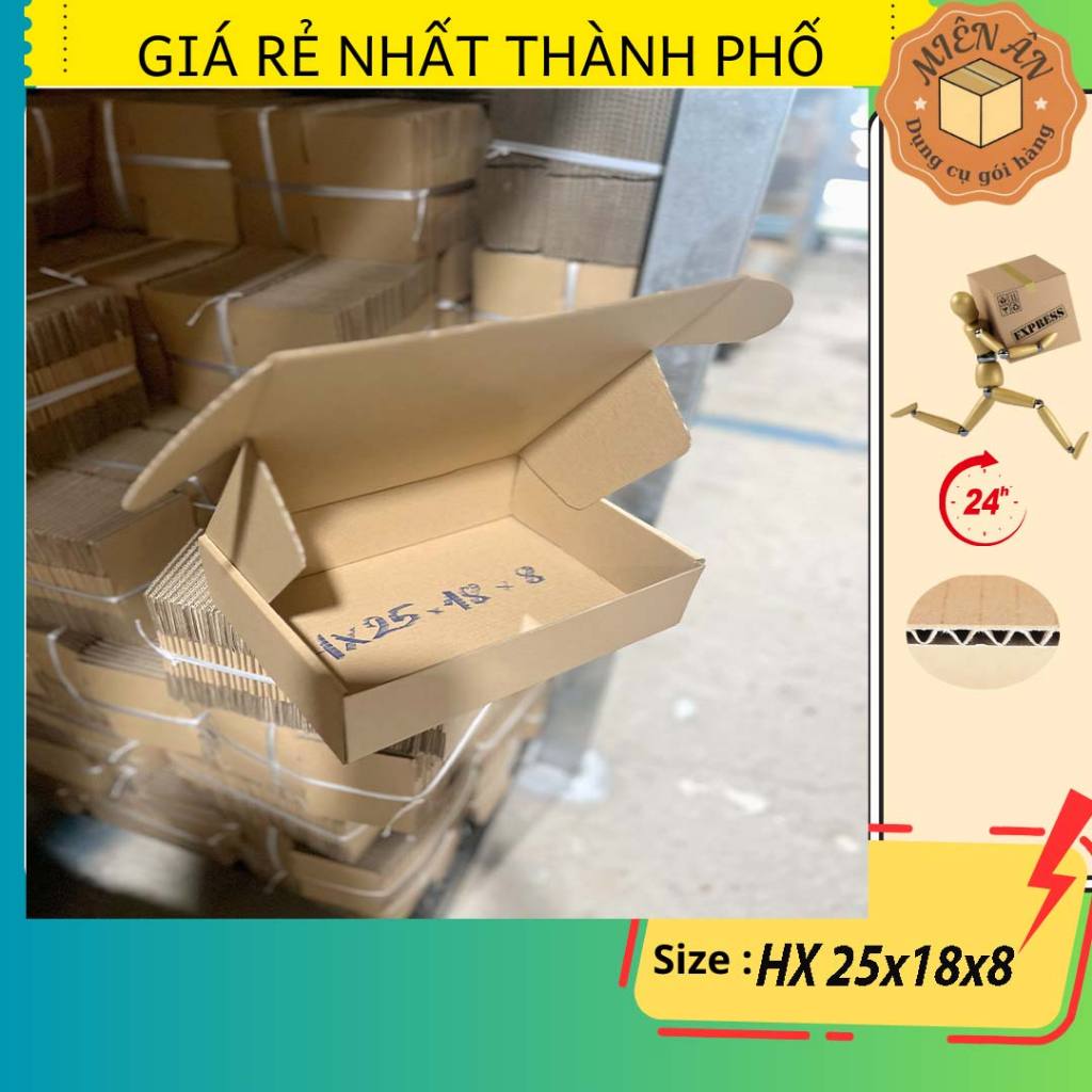 Combo of 20 folding boxes, size 25x18x8 cm - cardboard box with snap ...