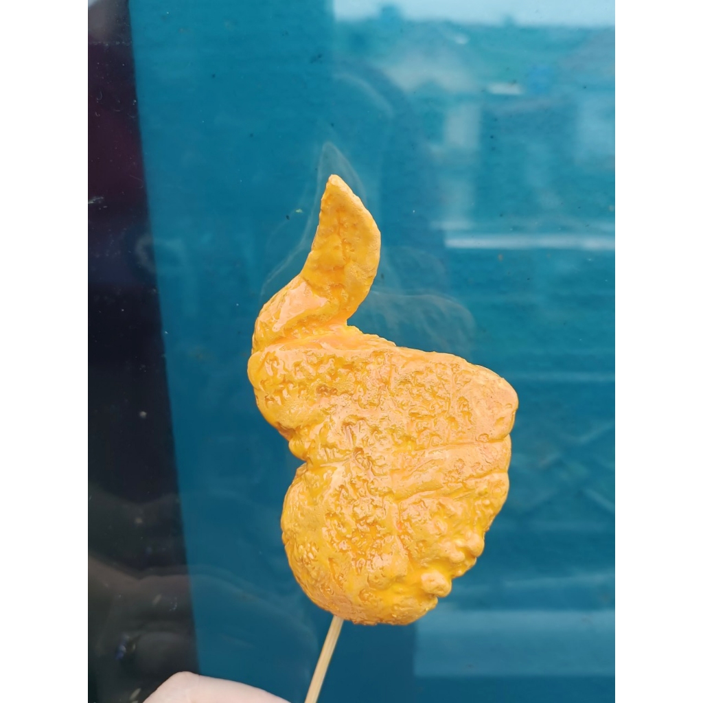 Realistic scale fried chicken wing model displayed for the shop ...