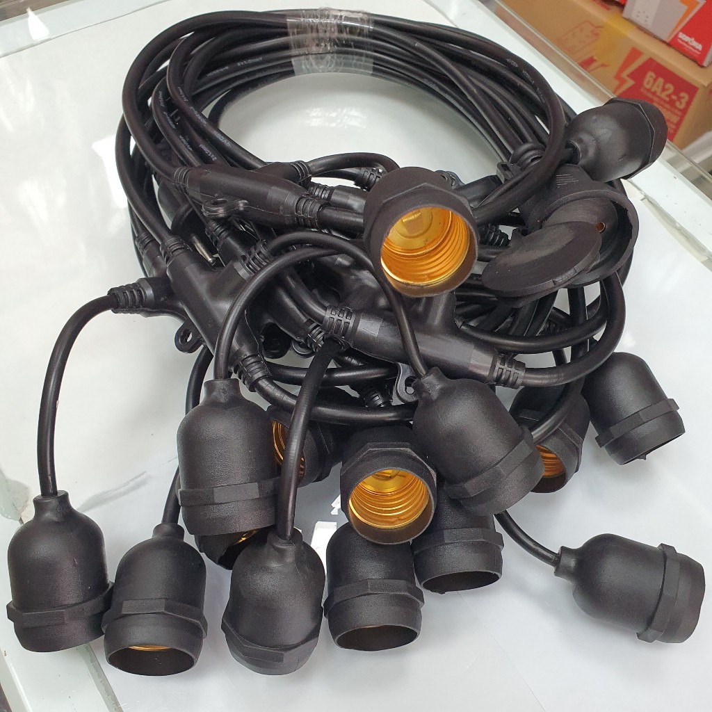 Watertight decorative lamp holder wire 5m 10m 10 sockets 15 sockets 20 ...