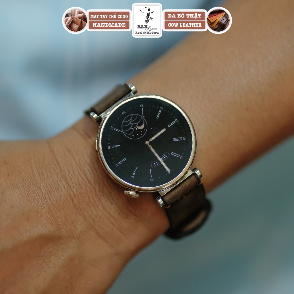 Handmade RAM Leather Super Durable Cowhide Smart Watch Strap (With ...