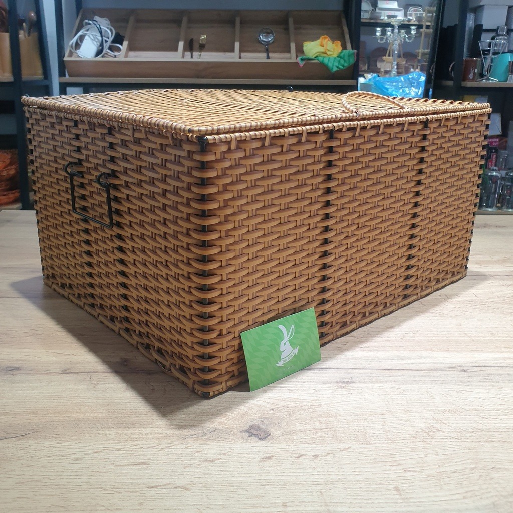 Rectangular Chest with Imitation Rattan and Bamboo Plastic Lid in Many ...