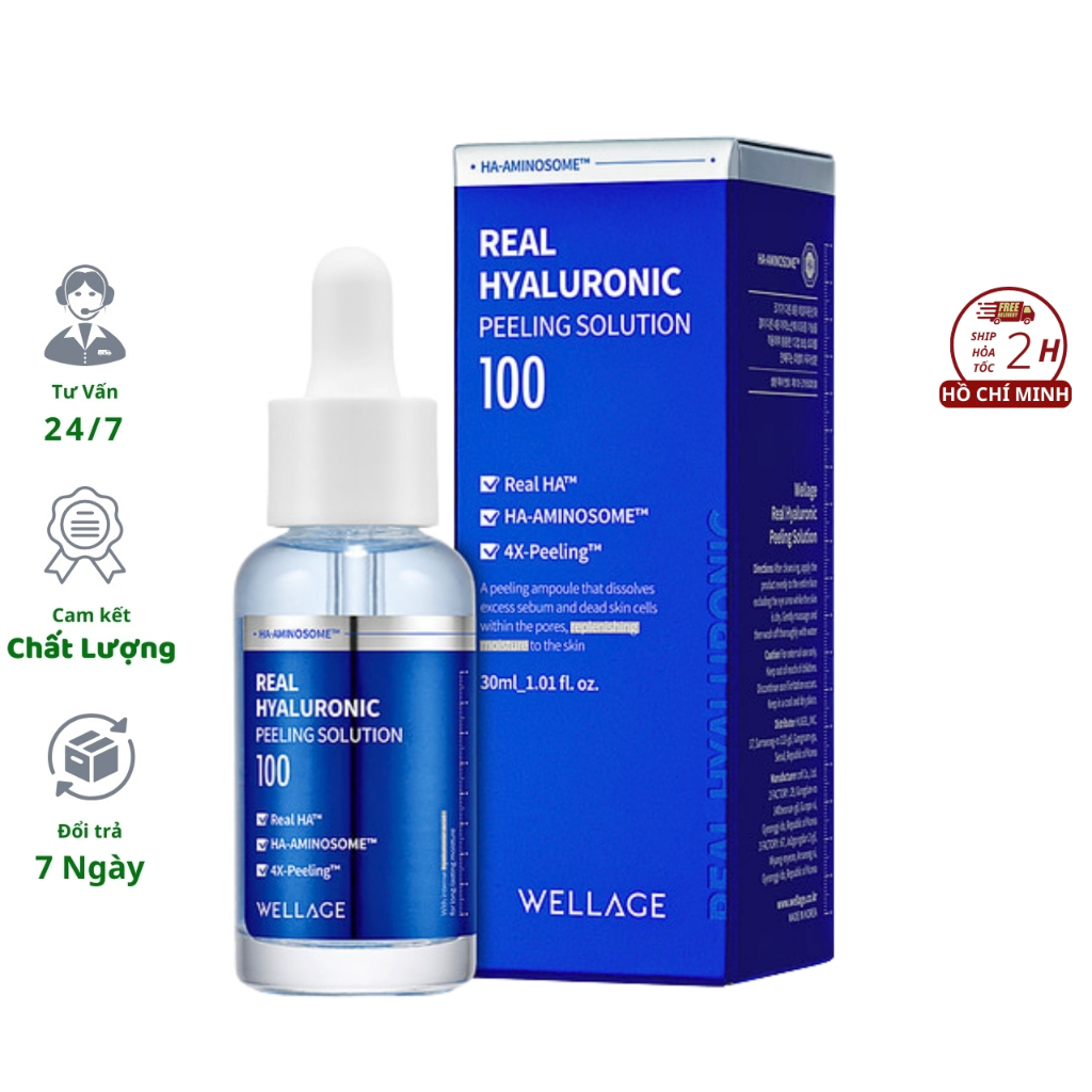 Wellage Real Hyaluronic 100 Peeling Solution 30ml Korean Biological ...