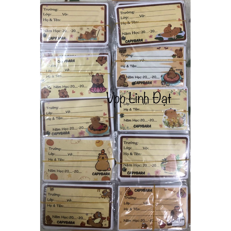Set of 80 pieces of Capybara, Kuromi, Strawberry Bear notebook labels ...