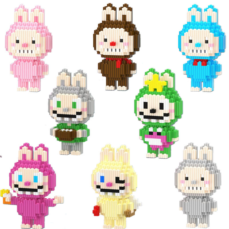 Labubu Assembling Toy Model - Capybara Puzzle Pointed Teeth Rabbit Mini ...