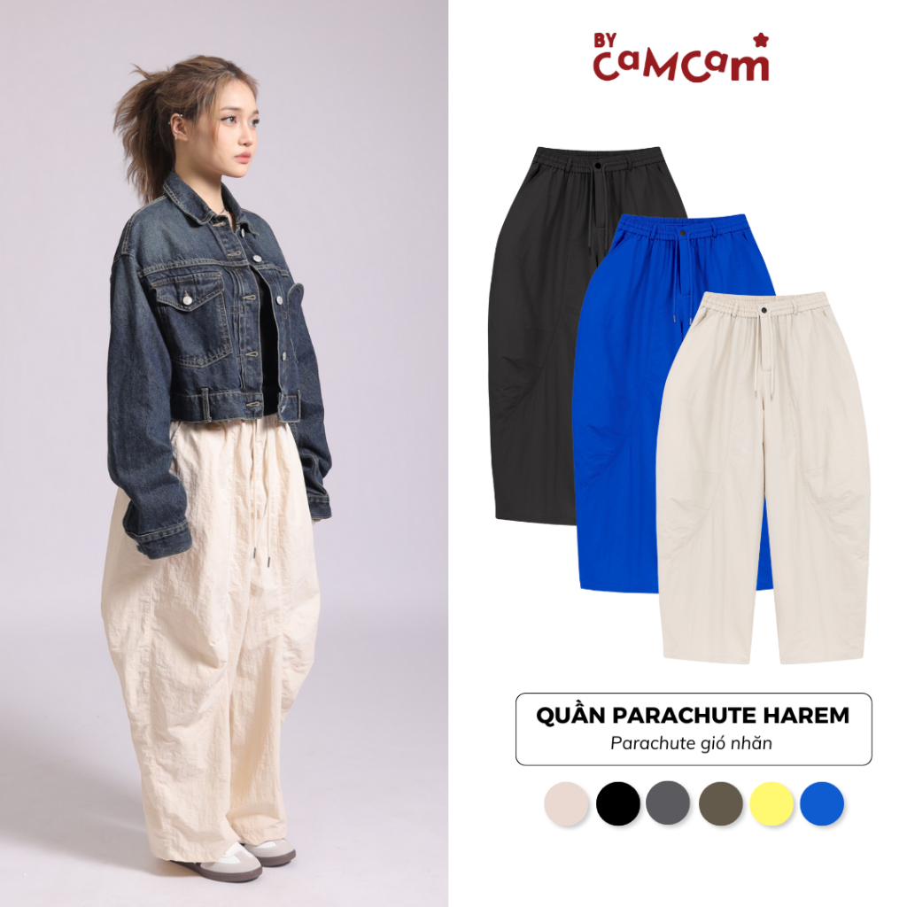 Parachute Harem Pants Bycamcam Vintage Loose Shape Japanese Easy-to-move Trousers | Shopee Malaysia