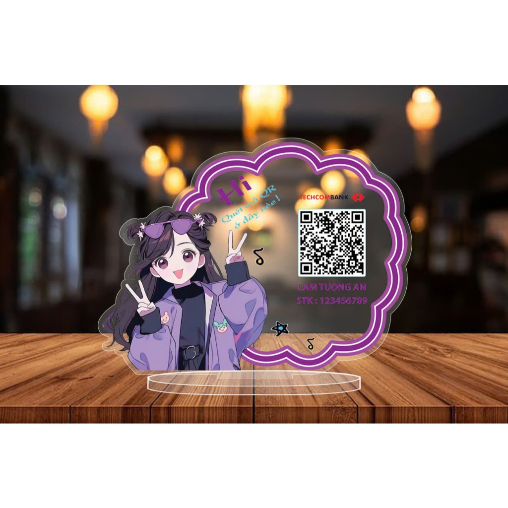 Sea QR / QR Code Table QR Lovely Girl Desk Print UV Background in Print ...