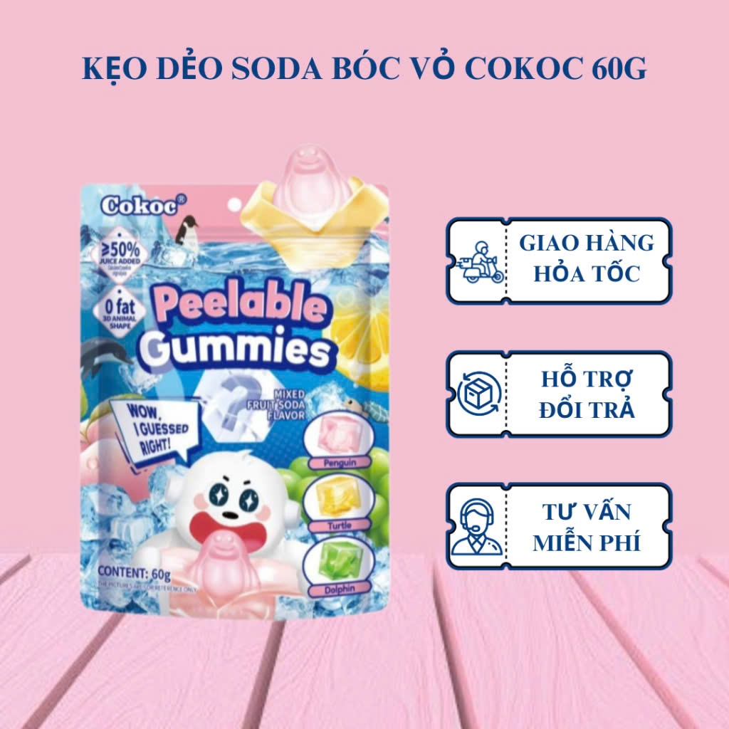 Cokoc Peeled Soda Gummy Candy 60g - Delicate Peeled Gummy Candy ...