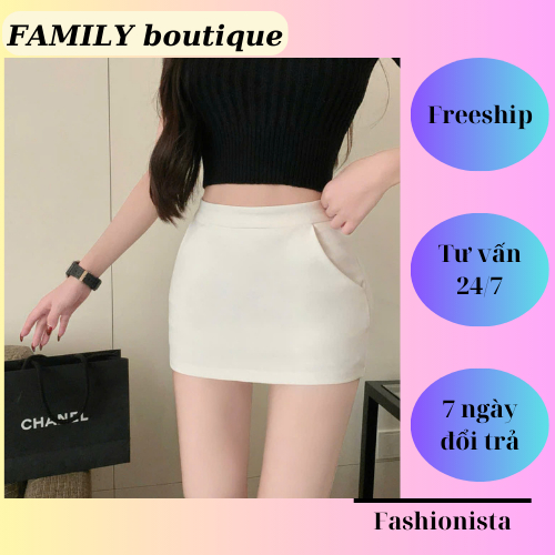 A-line skirt with panties in soft elastic Umi material, sporty women's ...