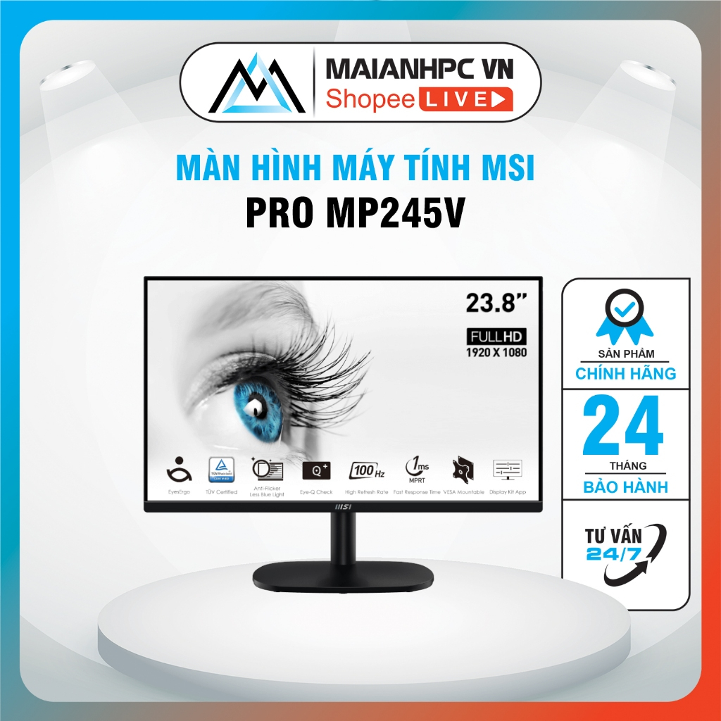 Msi PRO MP245V Display (23.8 INCH FHD /VA /100HZ / 1MS) | Shopee Malaysia