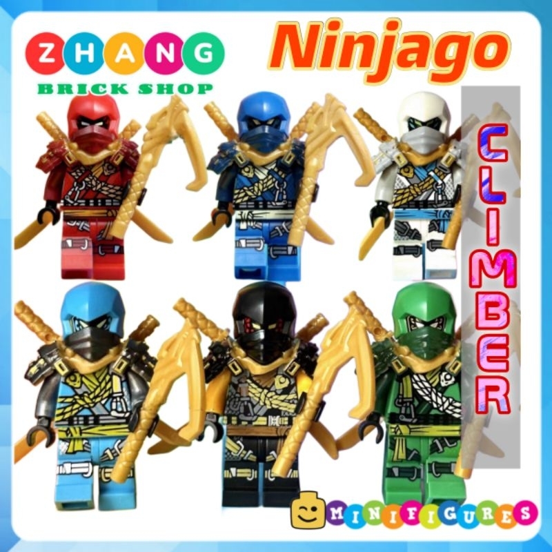 Ninjago Climber Kai Cole Jay Zane Lloyd Nya Minifigures assembled ...