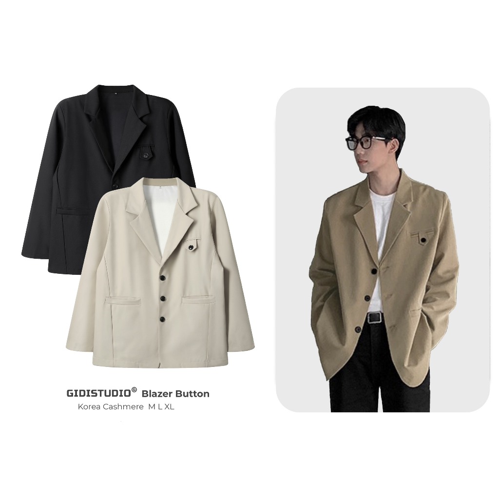 Jacket blazer Button loose form for Men/Women with elegant long sleeves ...