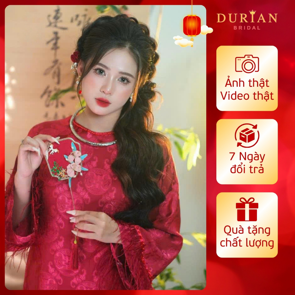 Bridal Wedding Ao Dai High Quality Brocade Texture Tho Dam Ngo Ao Dai Hottrend 2024 - Durian ...