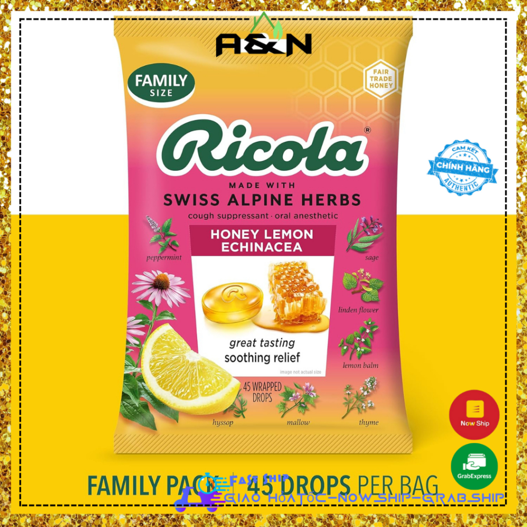 Ricola lozenges lemon honey flavor - 45 tablets | Shopee Malaysia